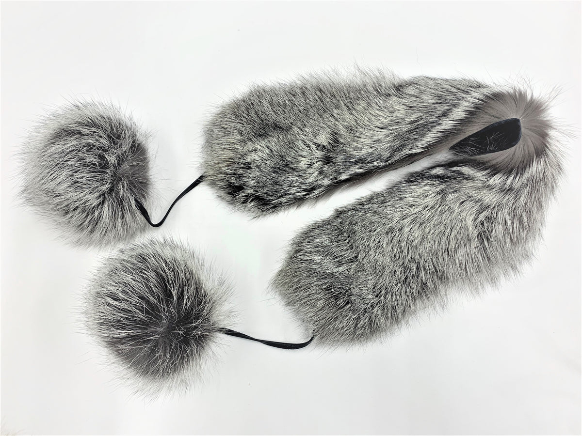 Silver Fox Scarf with Pompoms – Canada Fur Company